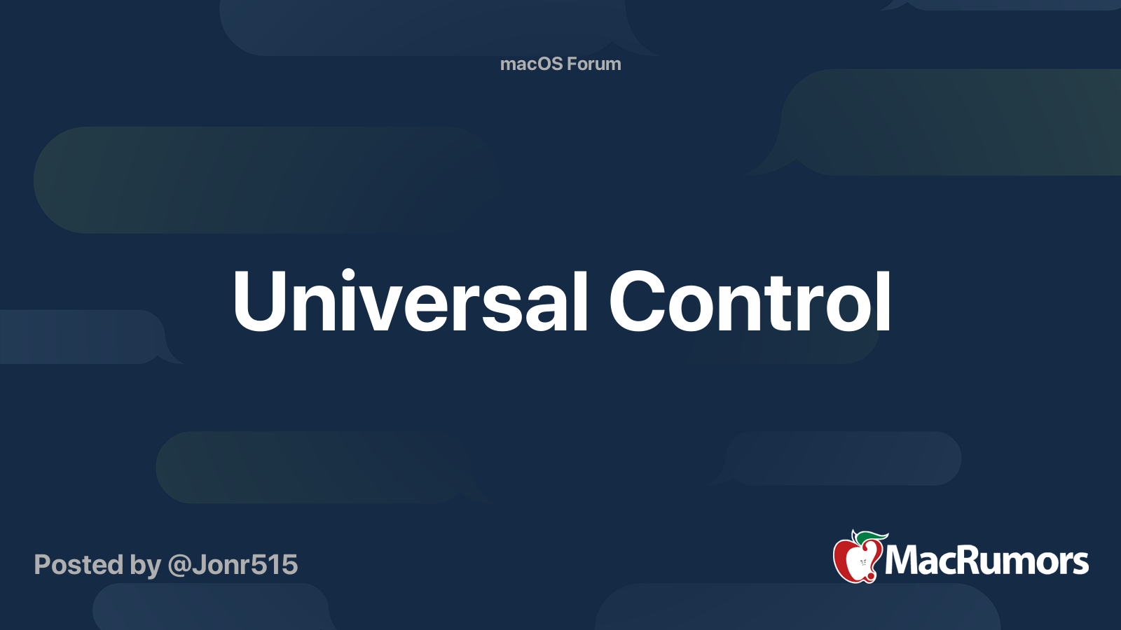 Universal Control | MacRumors Forums