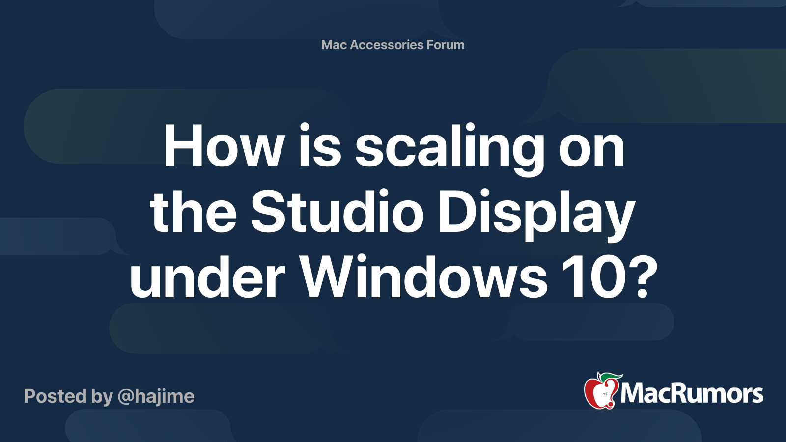 How is scaling on the Studio Display under Windows 10? | MacRumors Forums