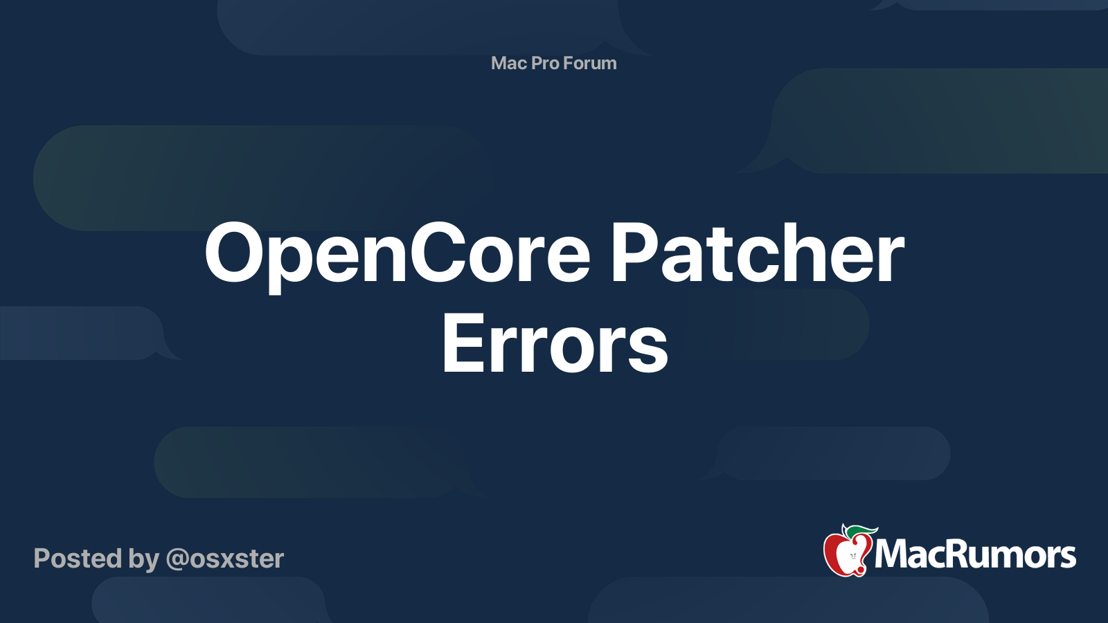 OpenCore Patcher Errors | MacRumors Forums