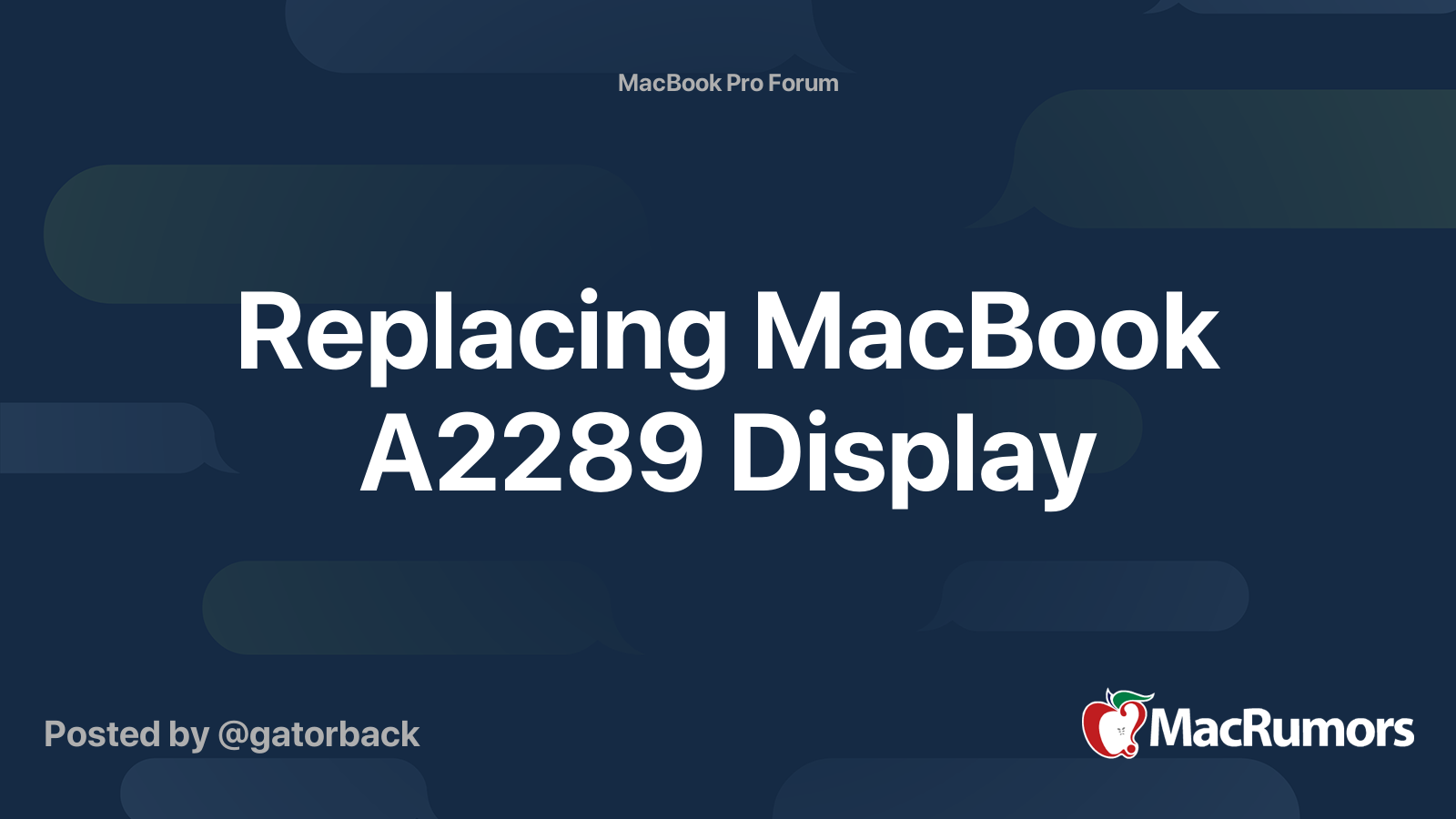 Replacing MacBook A2289 Display | MacRumors Forums