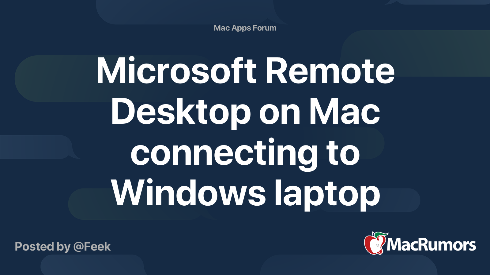 Microsoft Remote Desktop on Mac connecting to Windows laptop ...