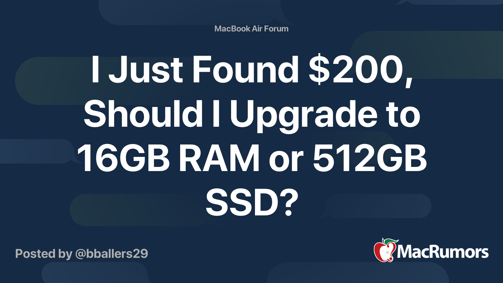 I Just Found $200, Should I Upgrade to 16GB RAM or 512GB SSD ...
