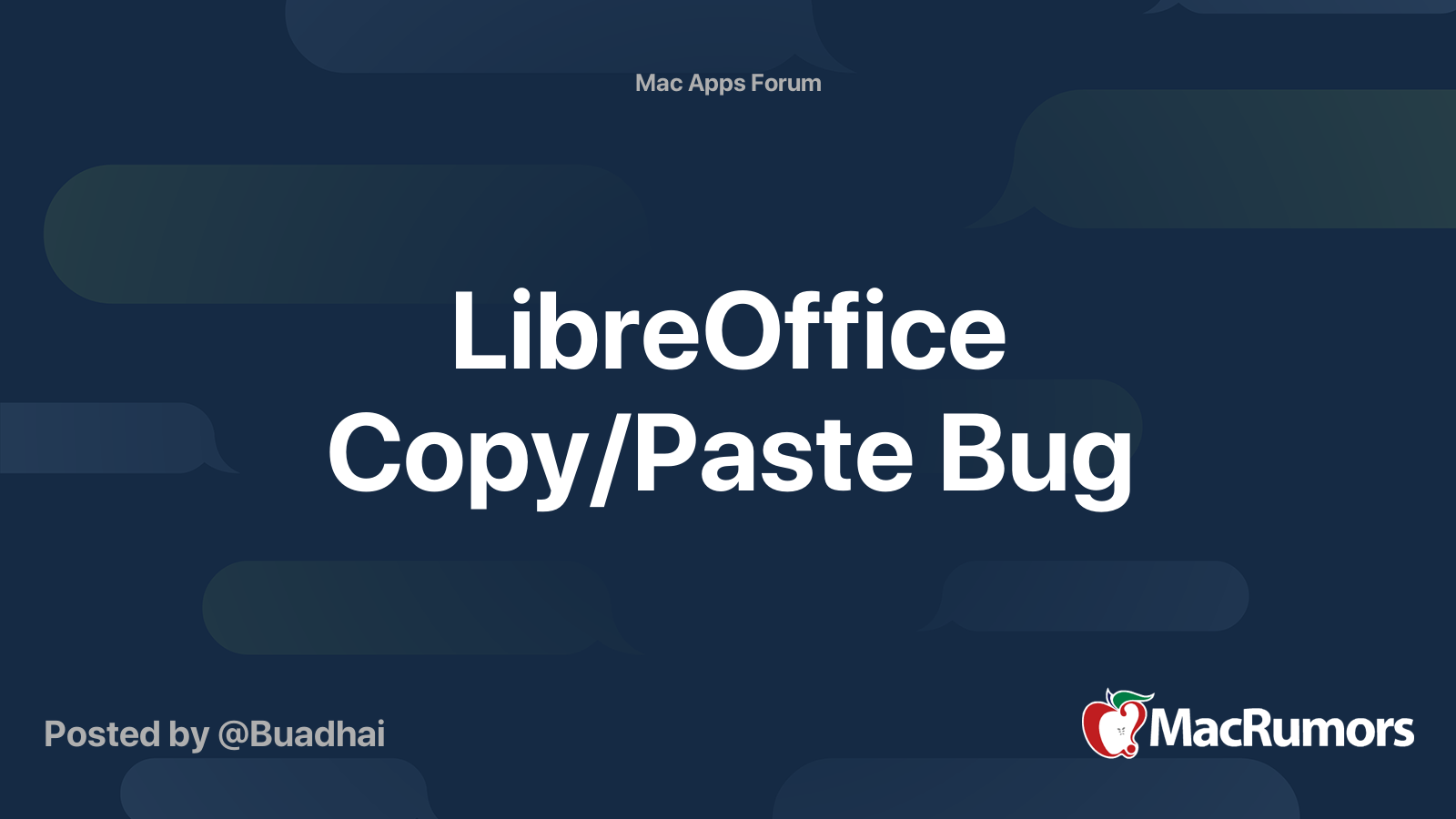 LibreOffice Copy/Paste Bug | MacRumors Forums