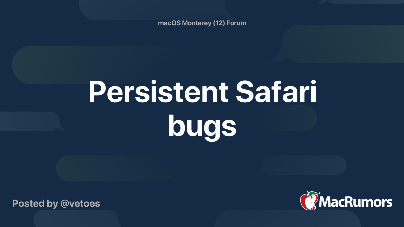 Persistent Safari bugs | MacRumors Forums