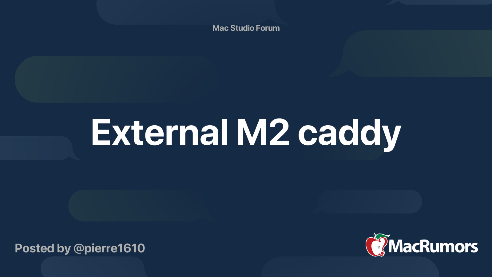 External M2 caddy | MacRumors Forums
