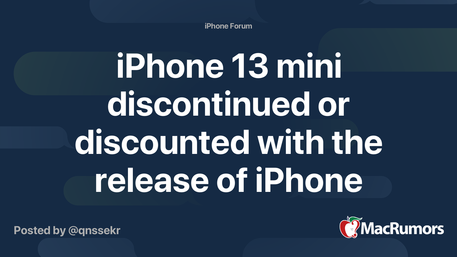 iPhone 13 mini discontinued or discounted with the release of iPhone 14 ...