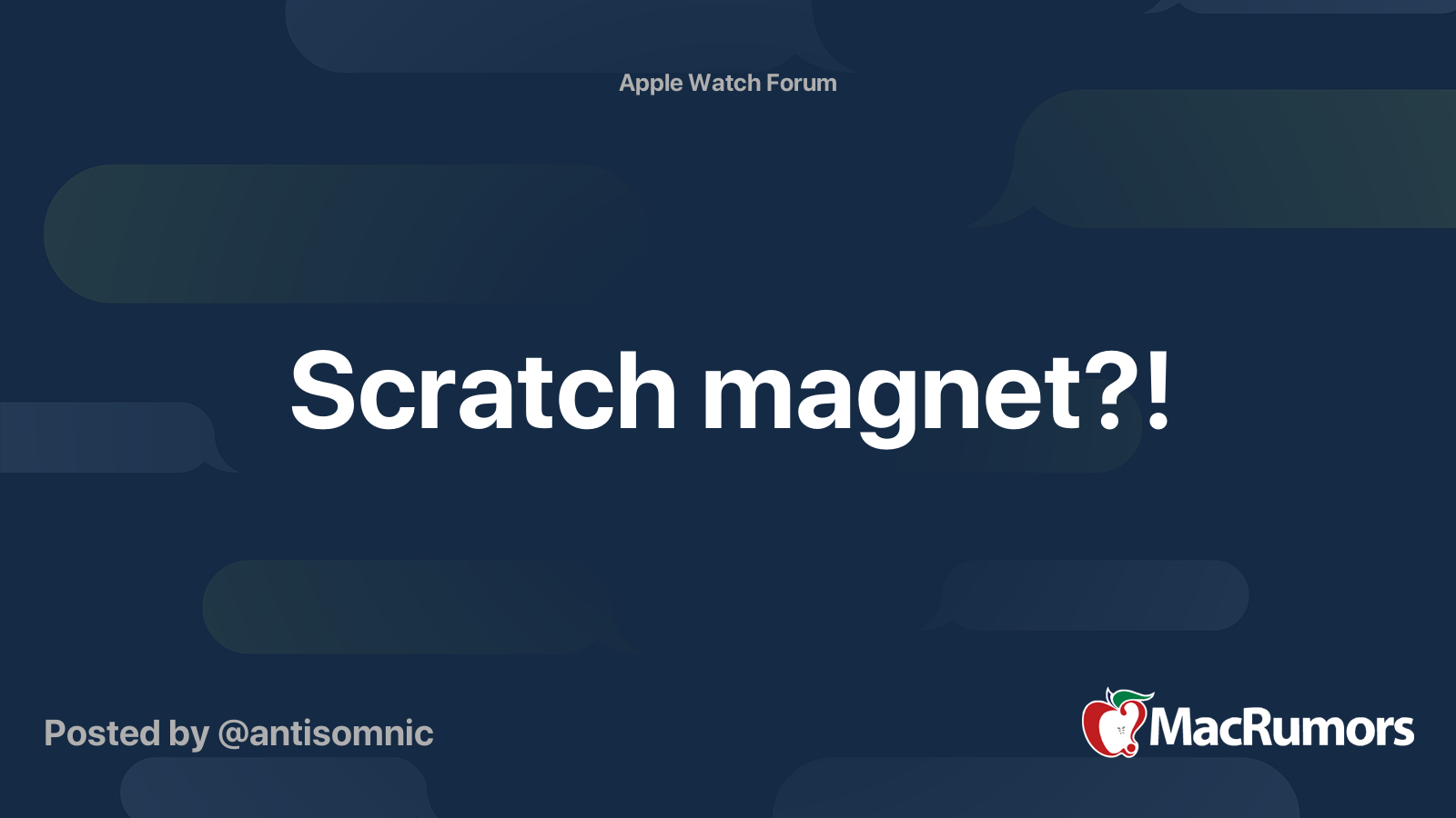 Scratch magnet?! | MacRumors Forums