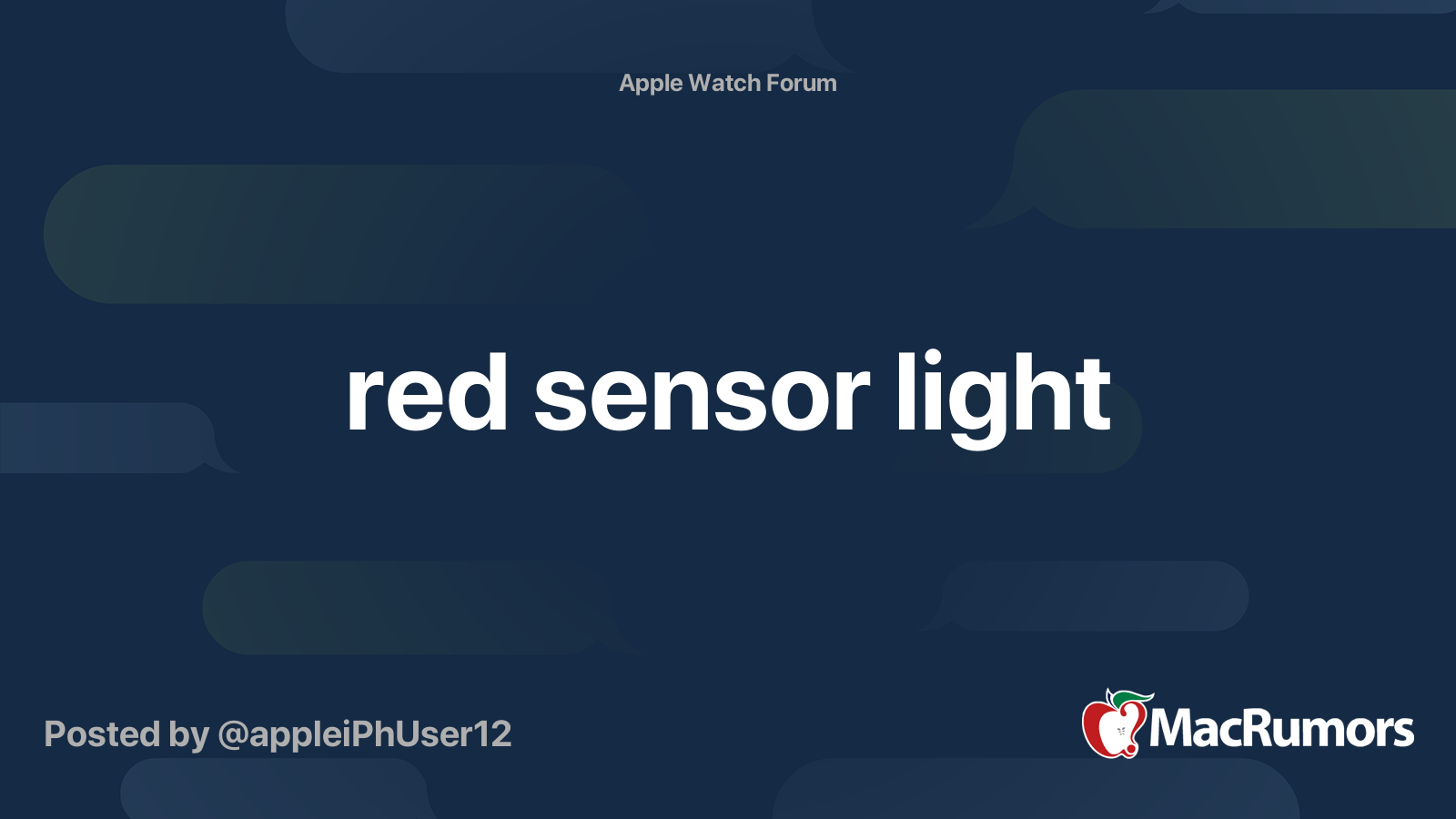 red sensor light | MacRumors Forums
