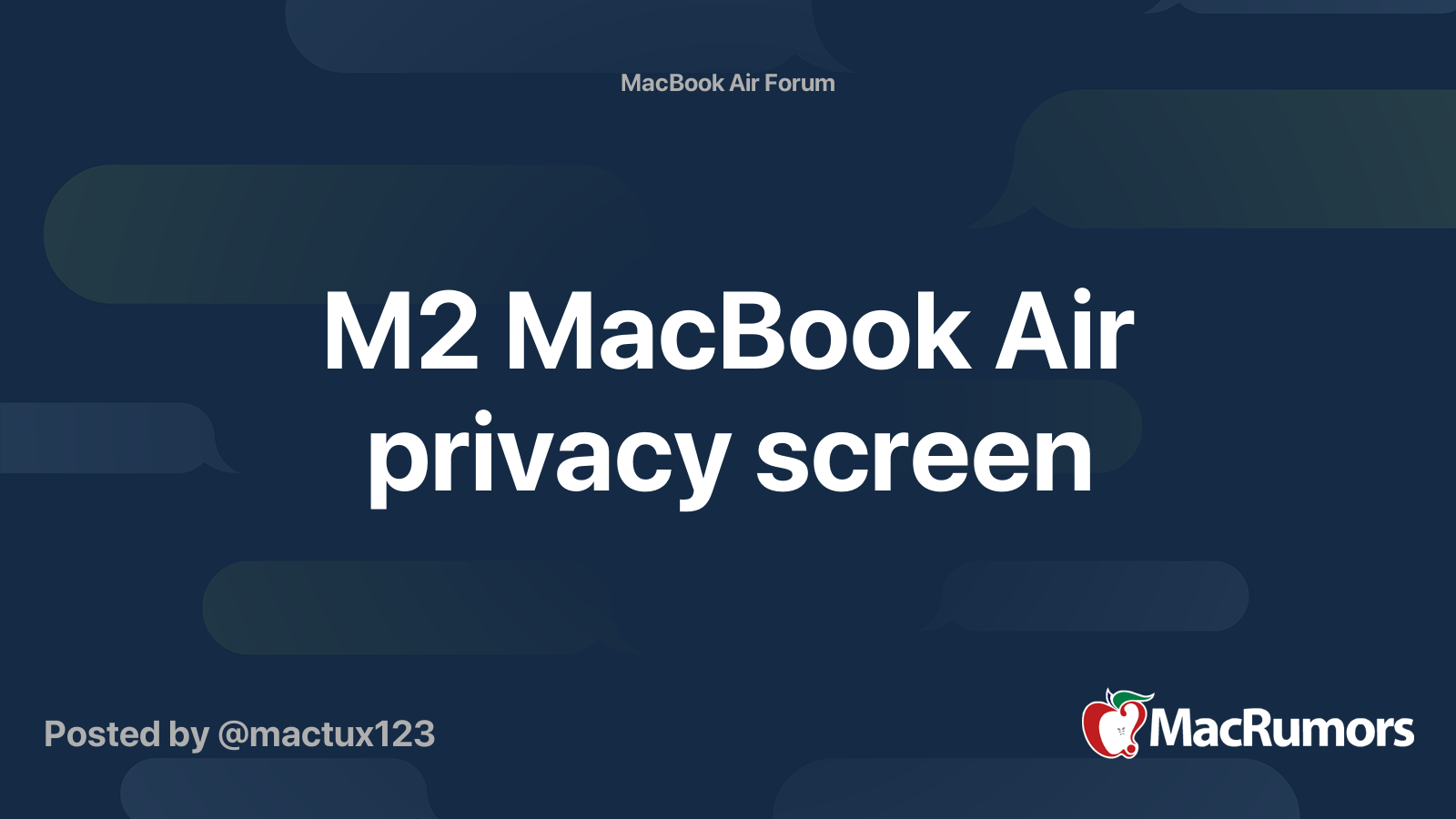 M2 MacBook Air privacy screen | MacRumors Forums