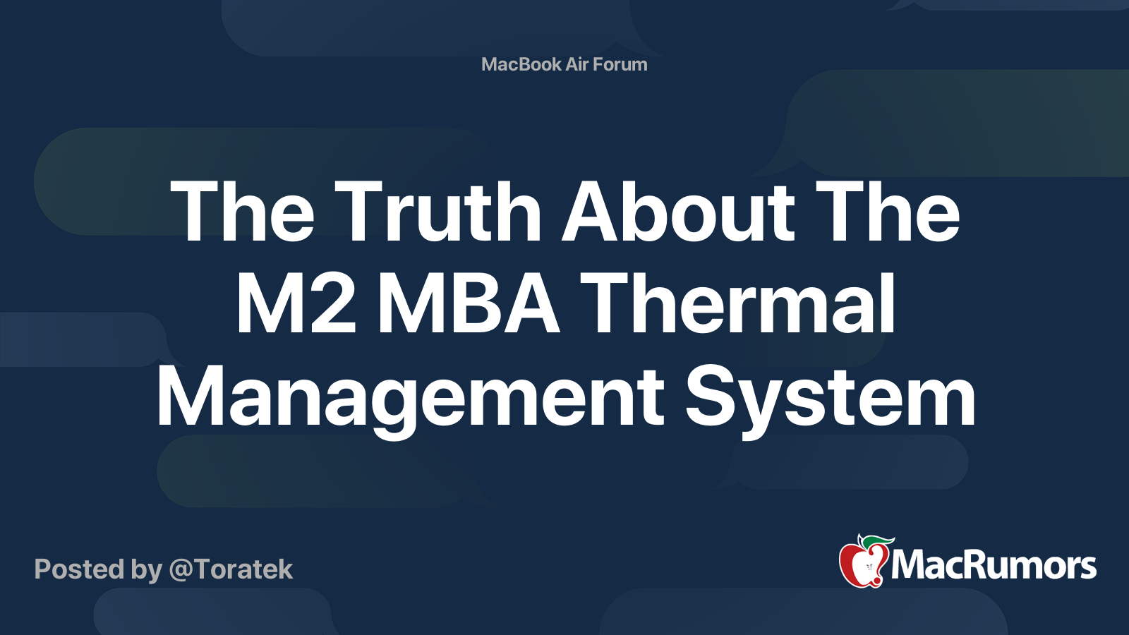 The Truth About The M2 MBA Thermal Management System | MacRumors Forums