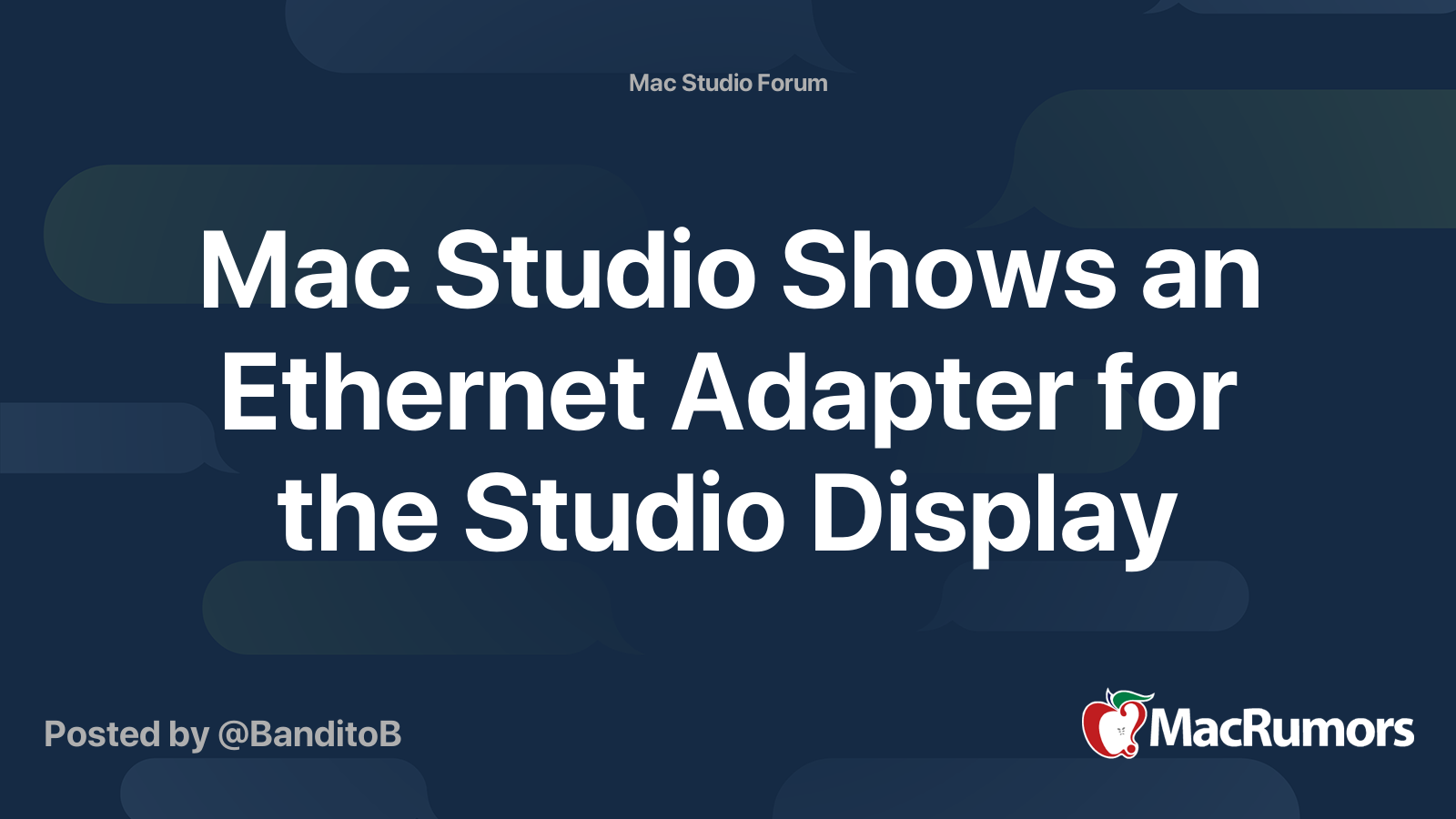 Mac Studio Shows an Ethernet Adapter for the Studio Display | MacRumors ...