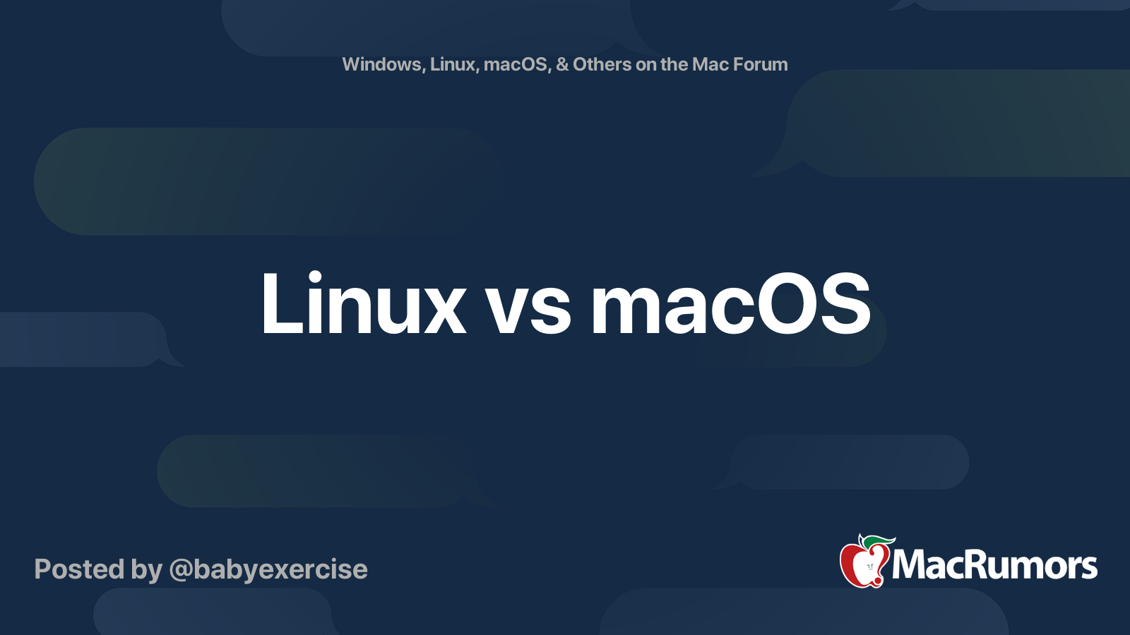 Linux vs macOS | MacRumors Forums