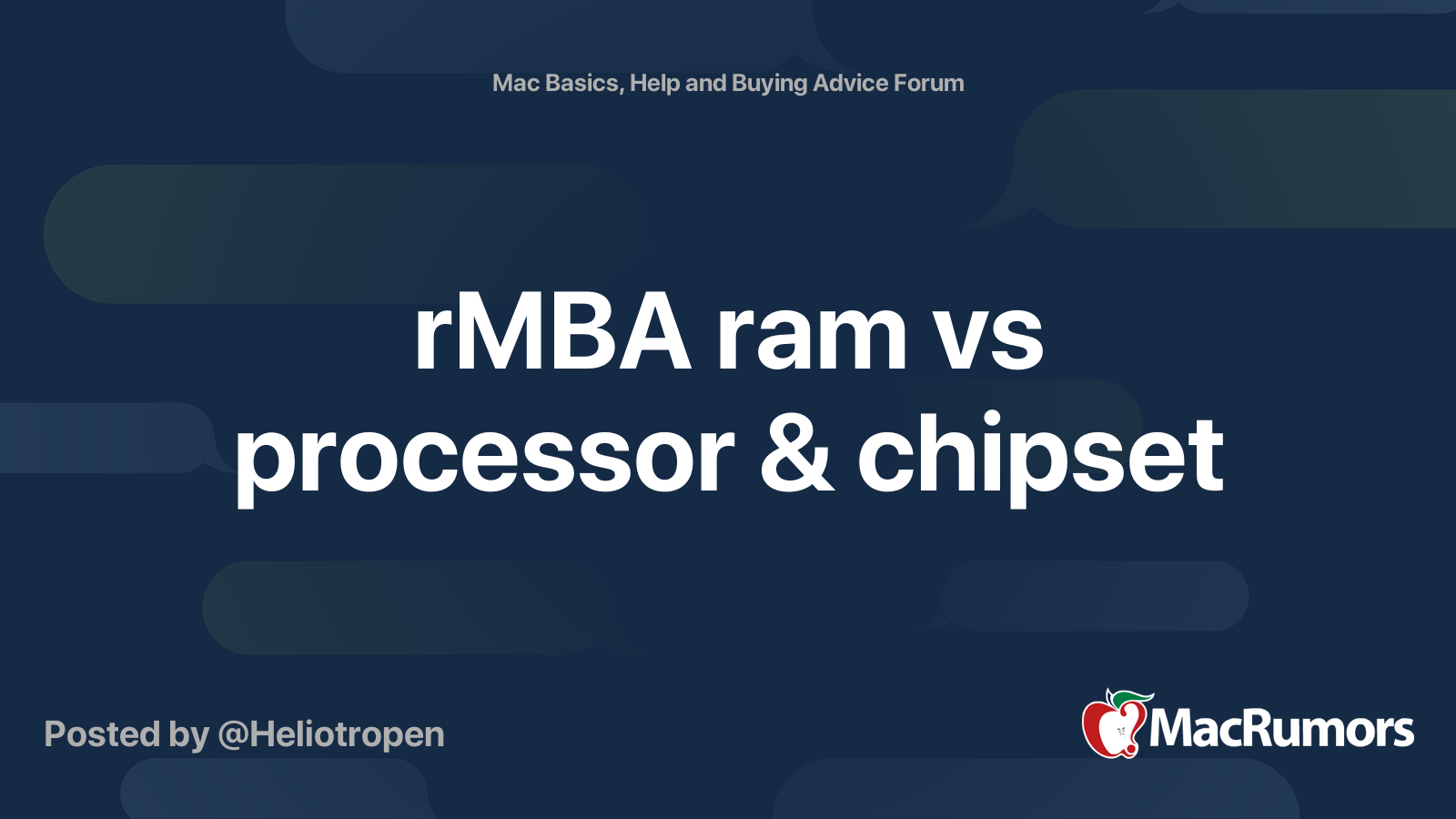rMBA ram vs processor & chipset | MacRumors Forums