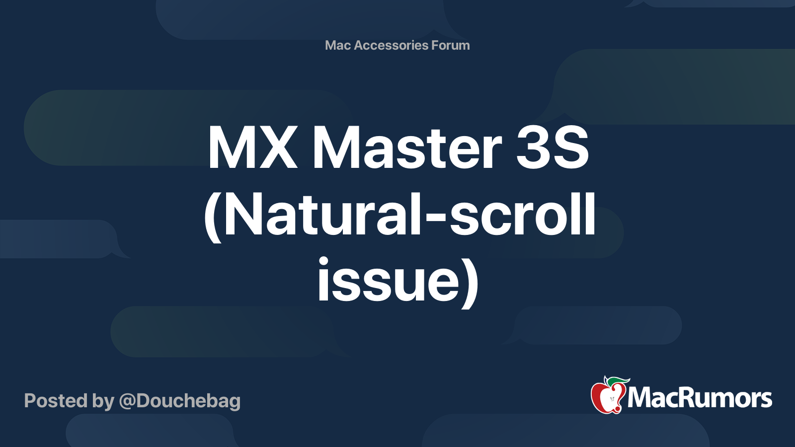 MX Master 3S (Natural-scroll issue) | MacRumors Forums