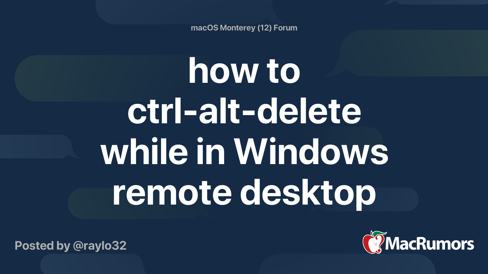 how to ctrl-alt-delete while in Windows remote desktop session ...