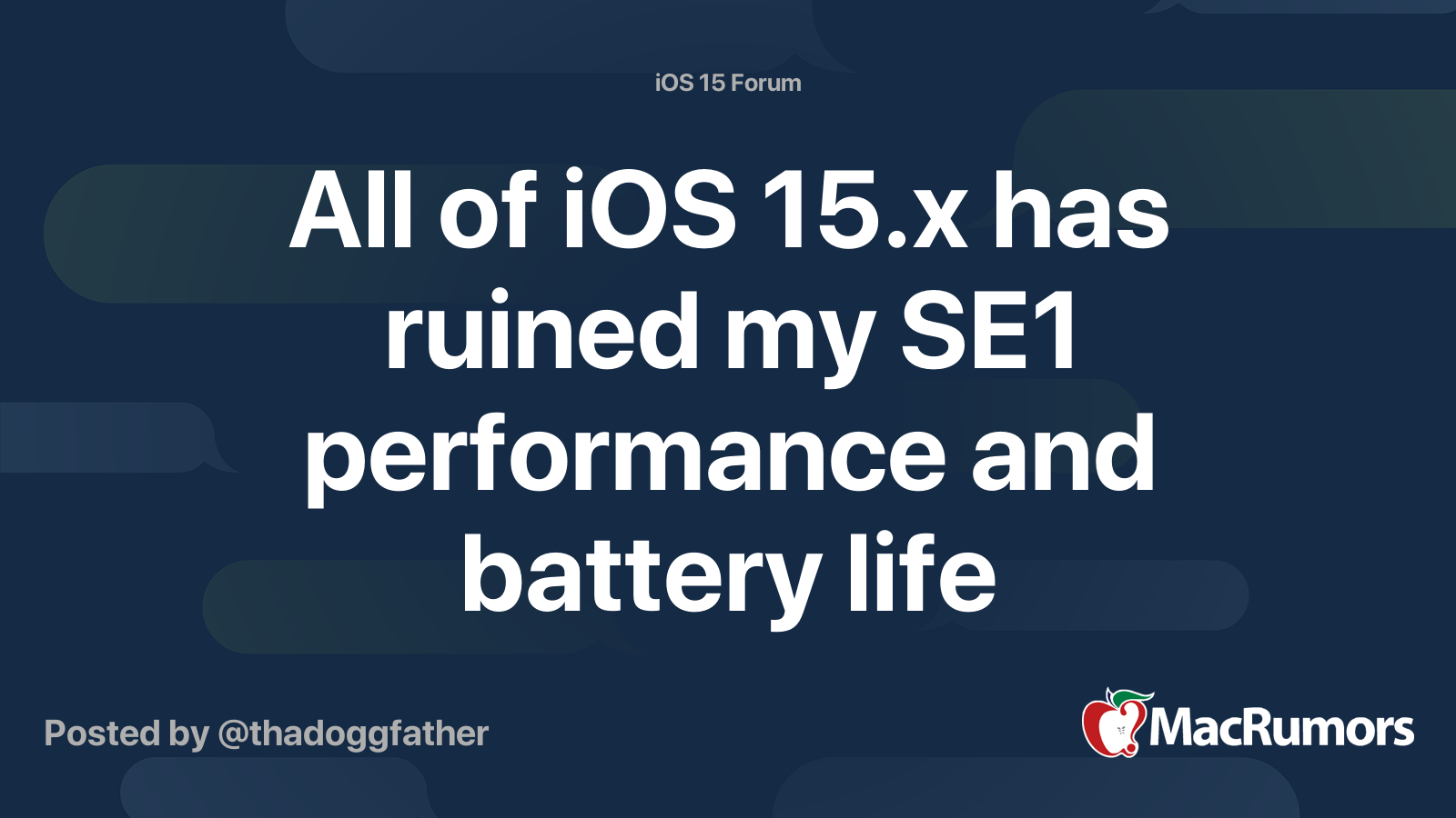 All of iOS 15.x has ruined my SE1 performance and battery life ...