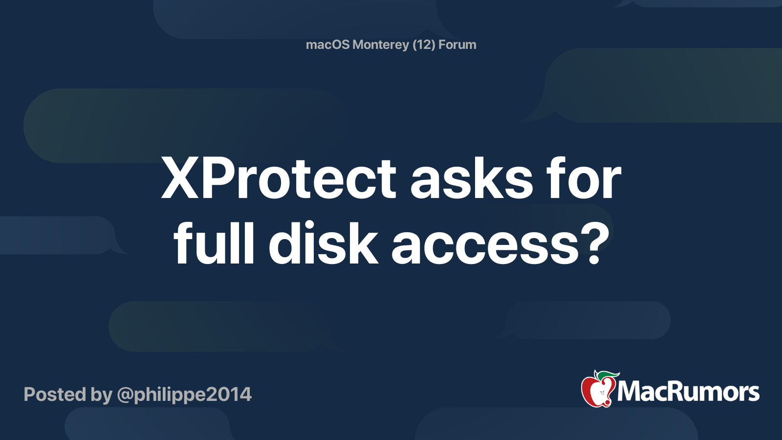 XProtect asks for full disk access? | MacRumors Forums