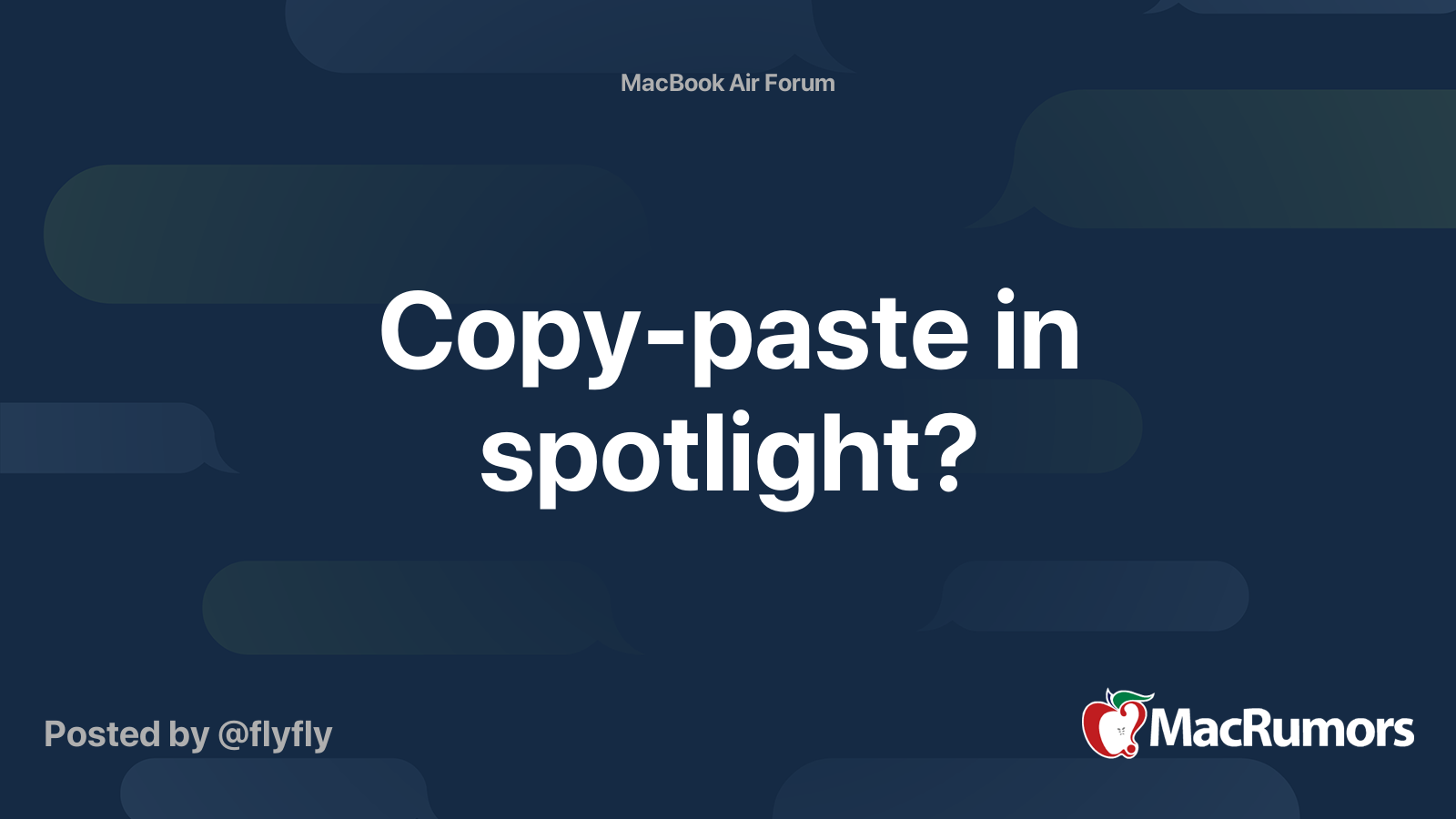 Copy-paste in spotlight? | MacRumors Forums