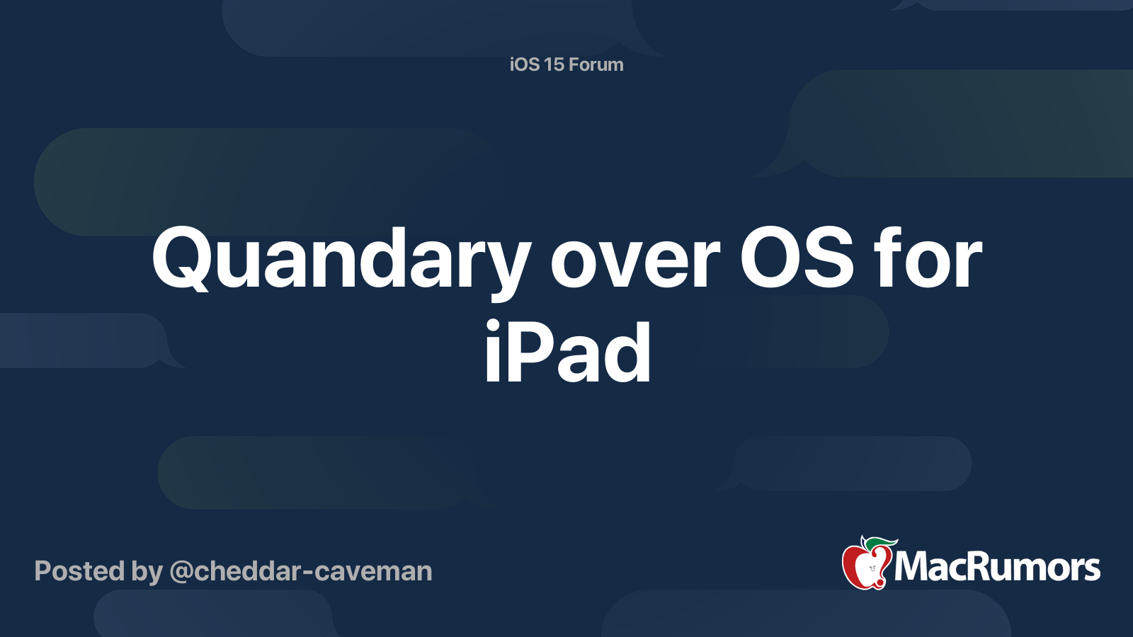 Quandary over OS for iPad | MacRumors Forums