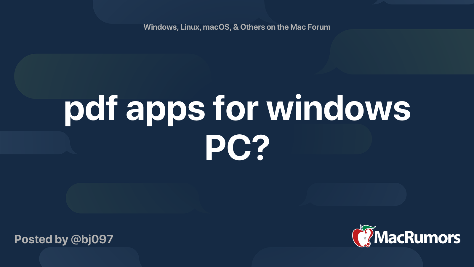 pdf apps for windows PC? | MacRumors Forums