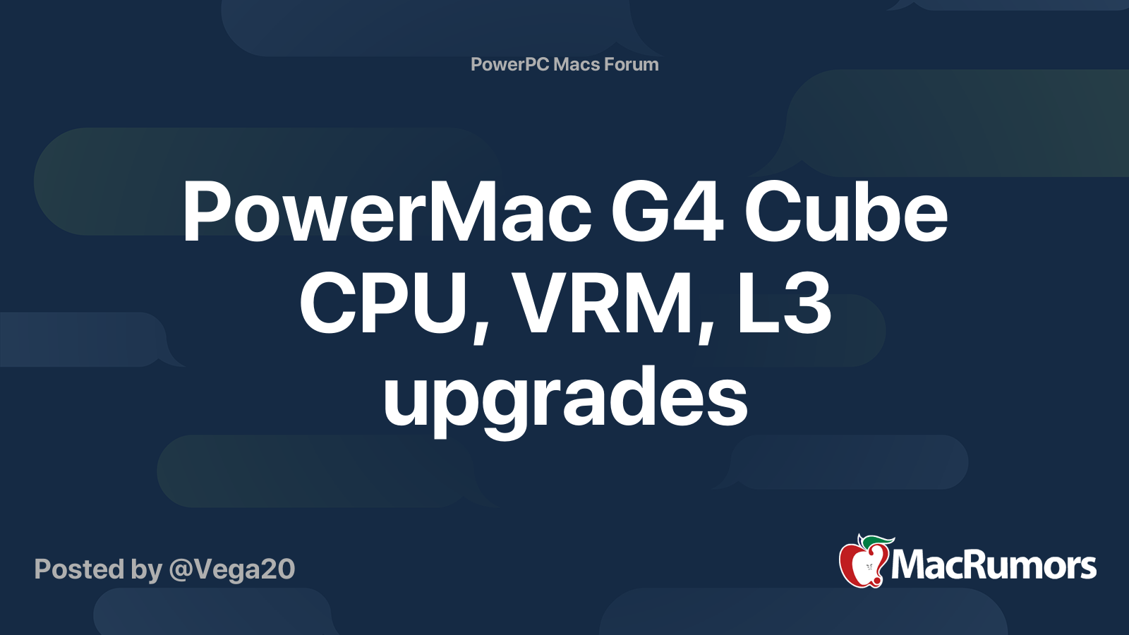 PowerMac G4 Cube CPU, VRM, L3 upgrades | MacRumors Forums
