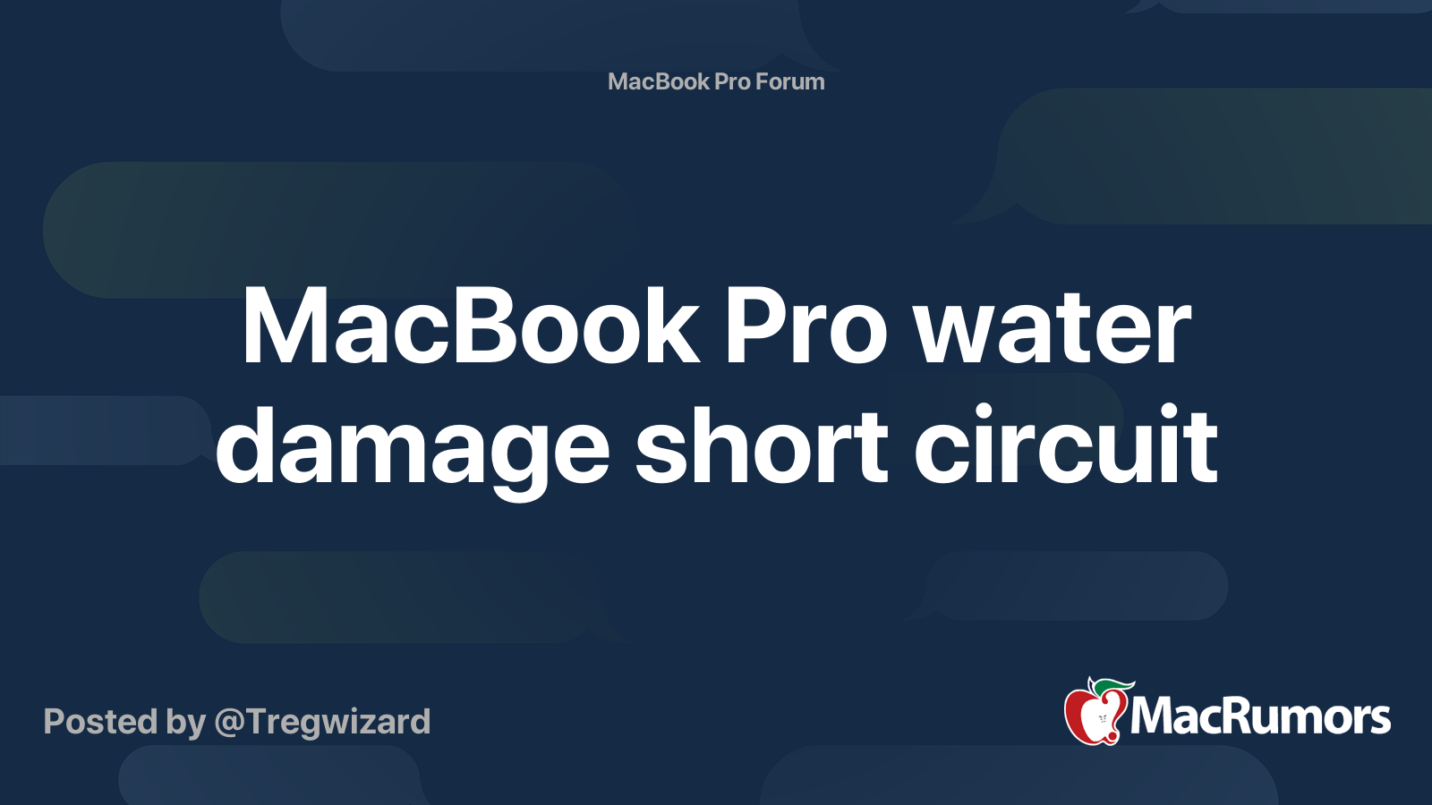 MacBook Pro water damage short circuit | MacRumors Forums