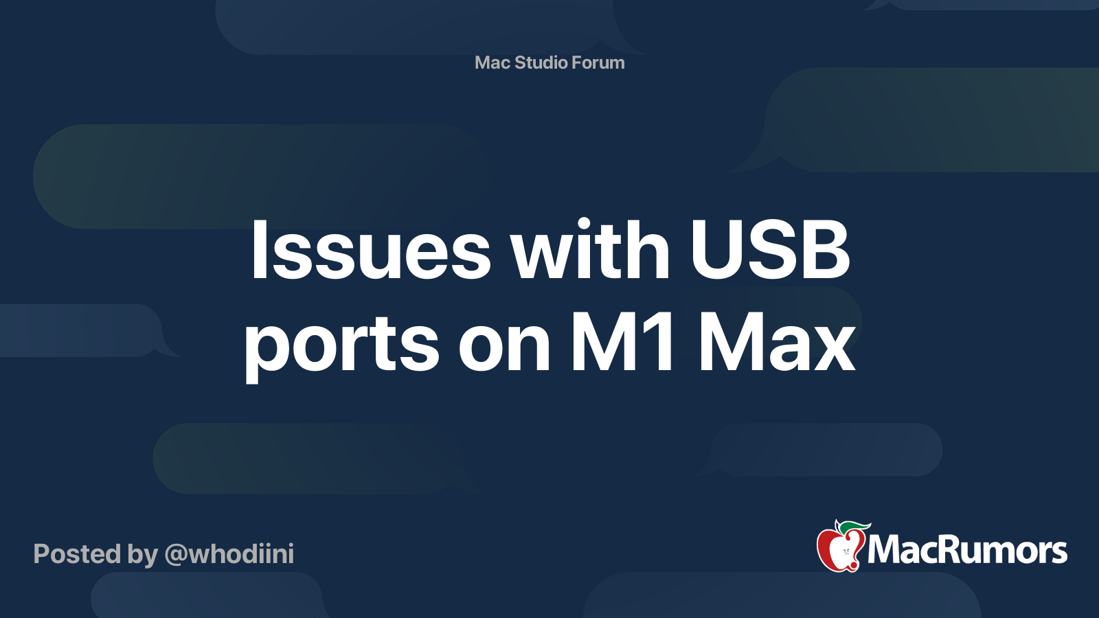 Issues with USB ports on M1 Max | MacRumors Forums