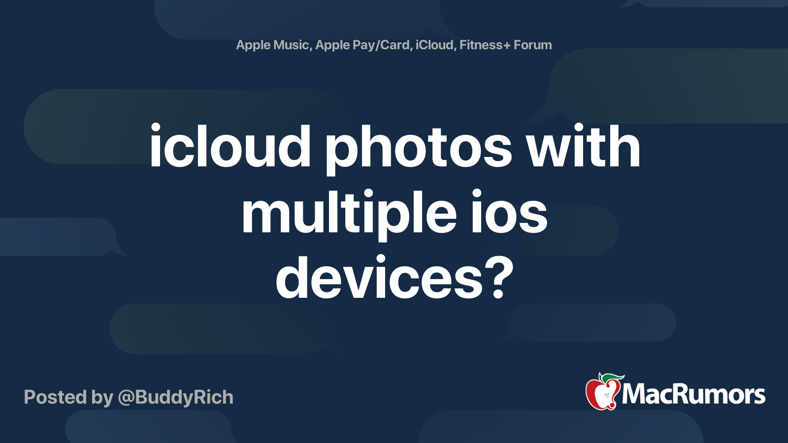 Icloud Photos With Multiple Ios Devices Macrumors Forums