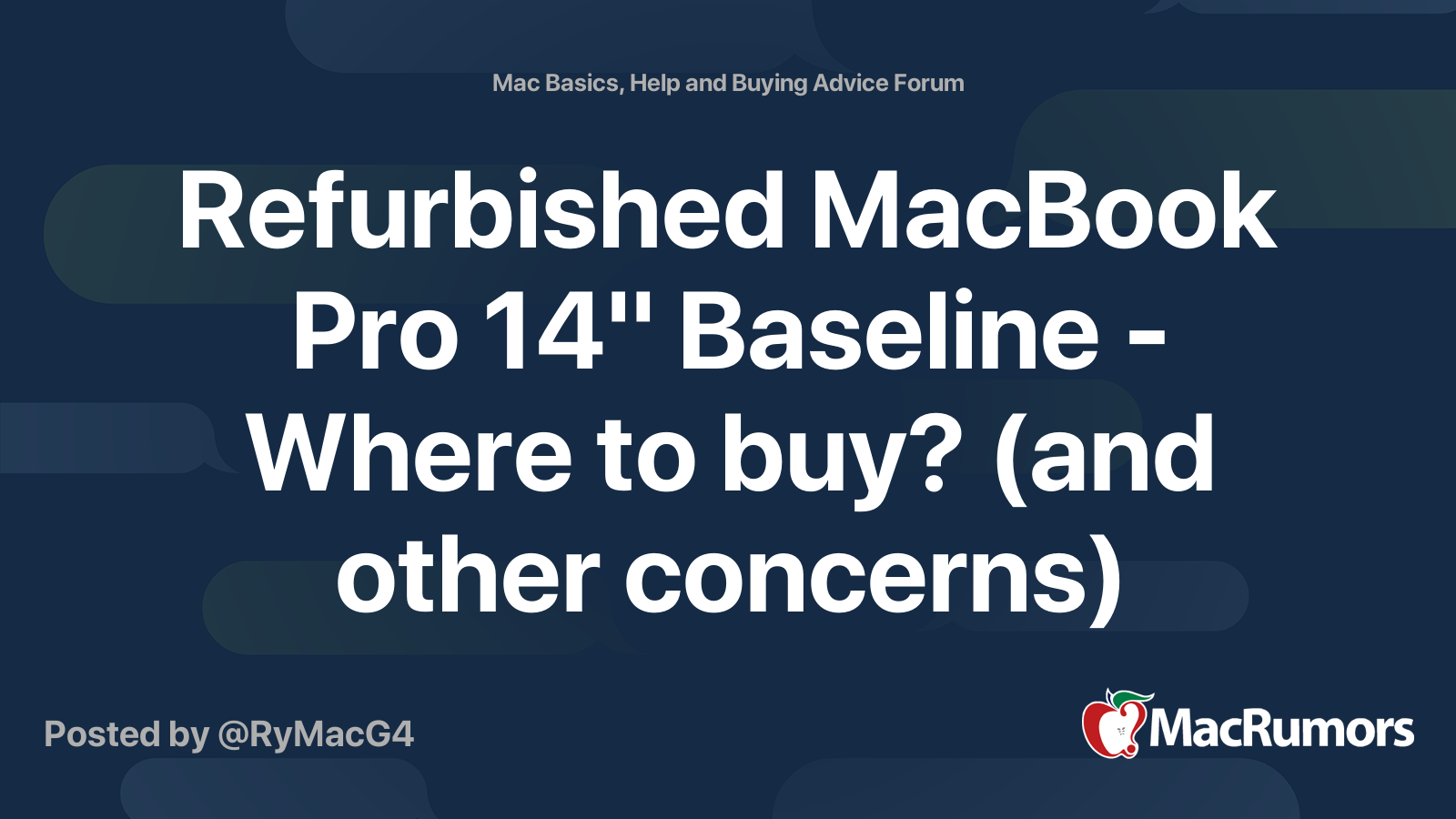Refurbished MacBook Pro 14" Baseline - Where to buy? (and other ...