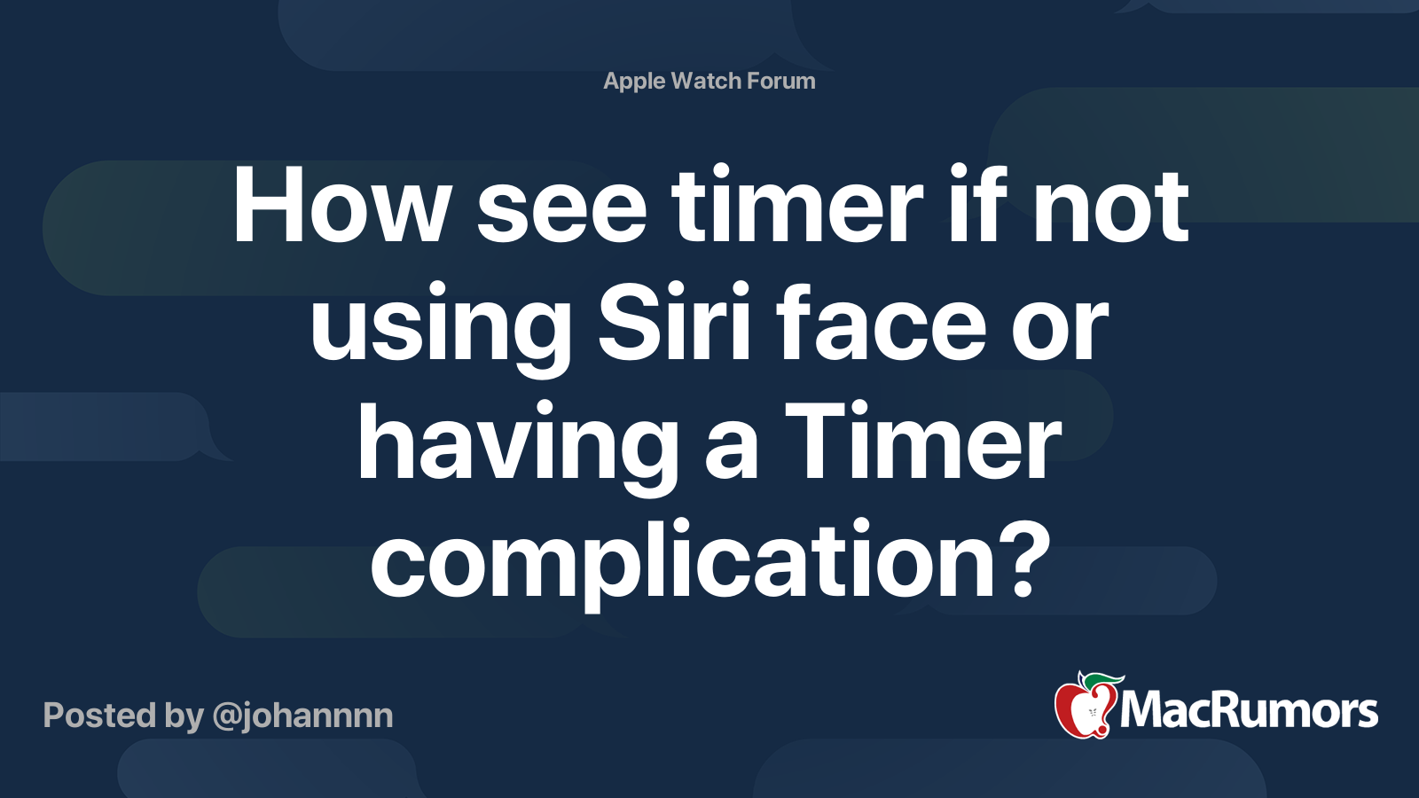 How See Timer If Not Using Siri Face Or Having A Timer Complication Macrumors Forums 9962
