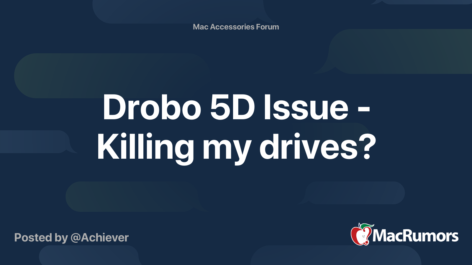 Drobo 5D Issue - Killing my drives? | MacRumors Forums
