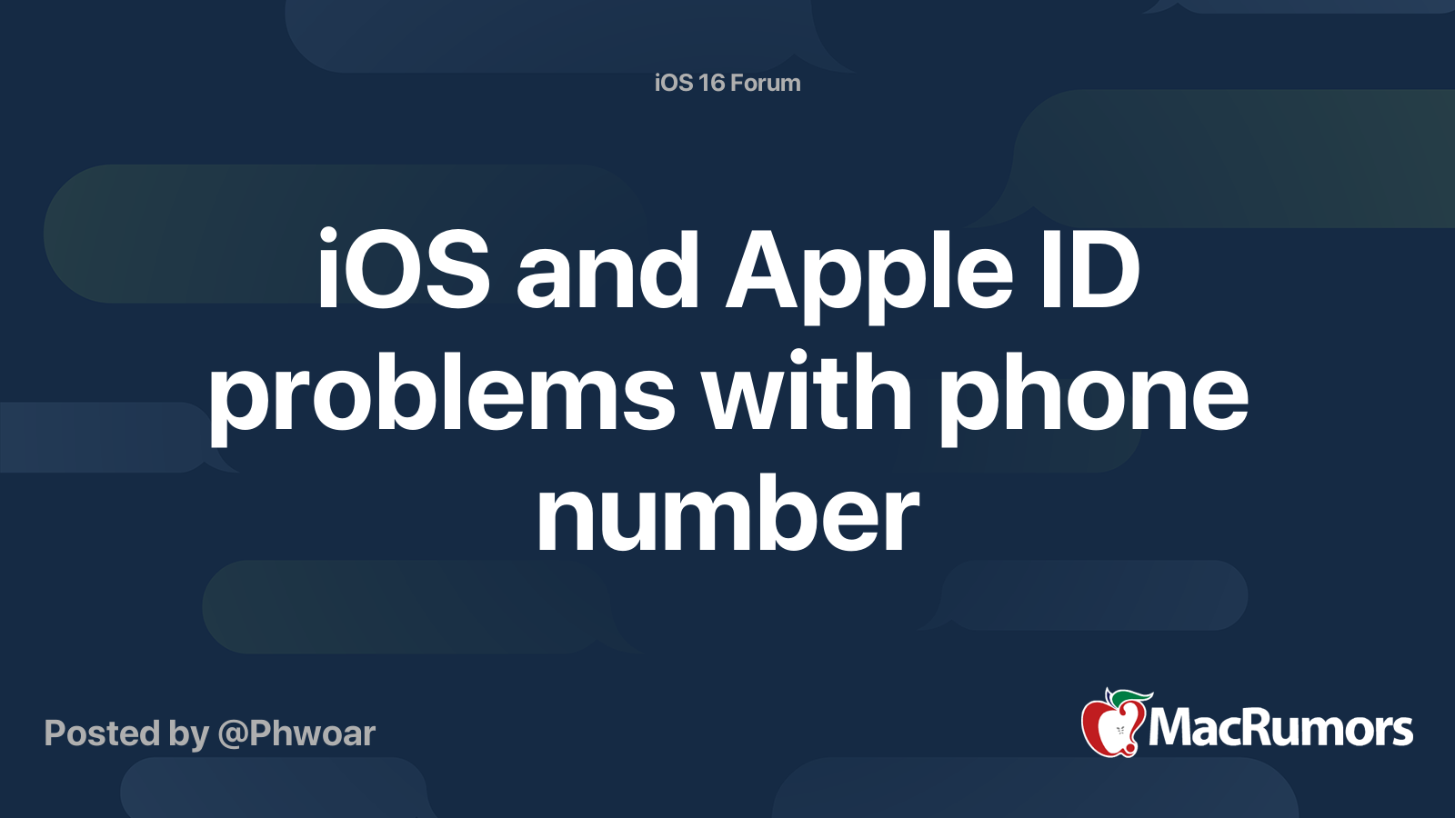 iOS and Apple ID problems with phone number | MacRumors Forums