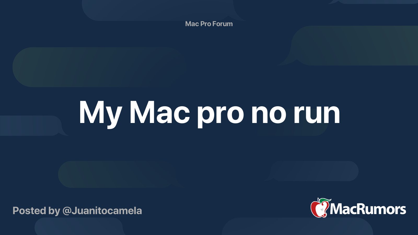 My Mac pro no run | MacRumors Forums