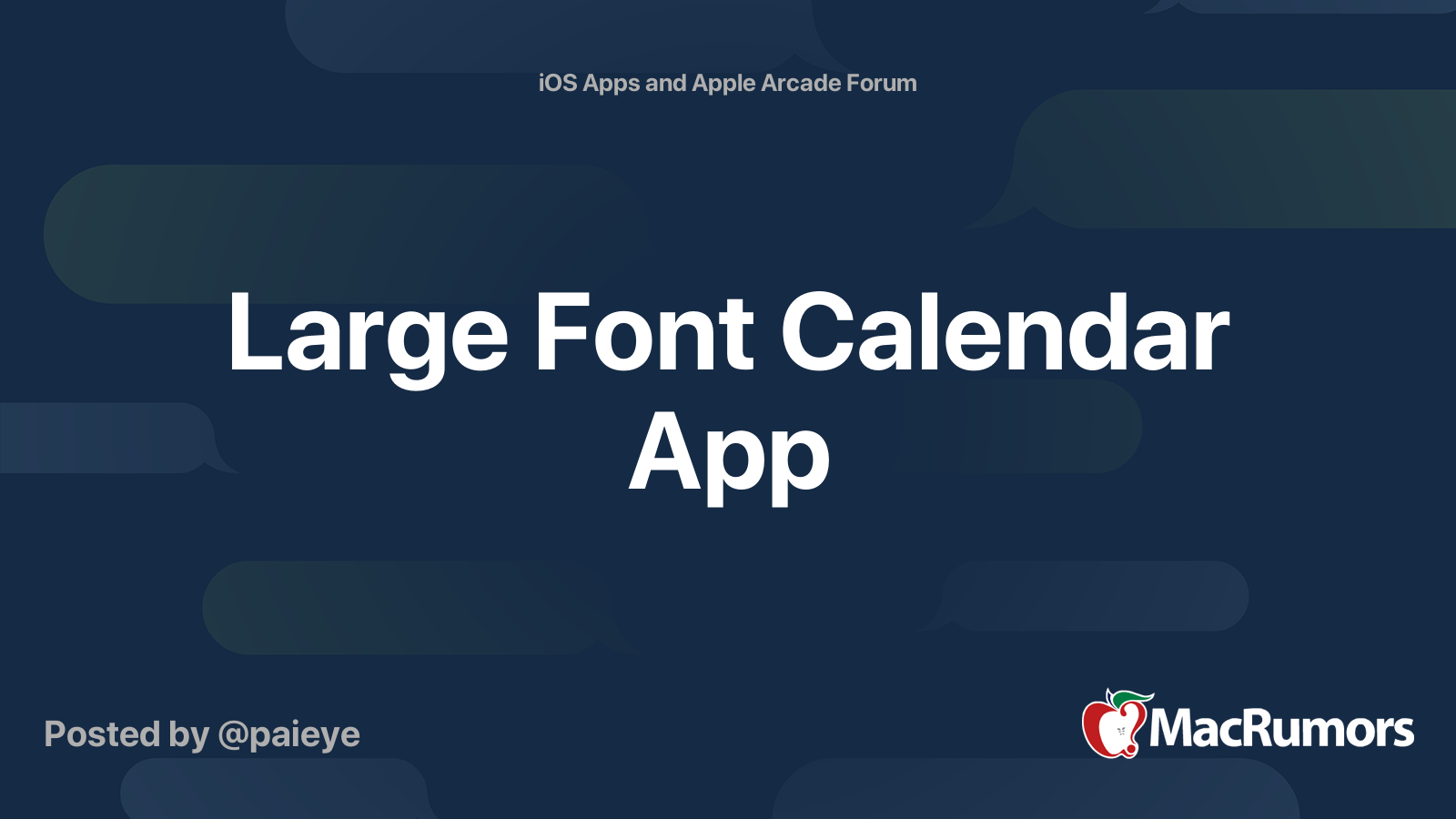 Large Font Calendar App | MacRumors Forums