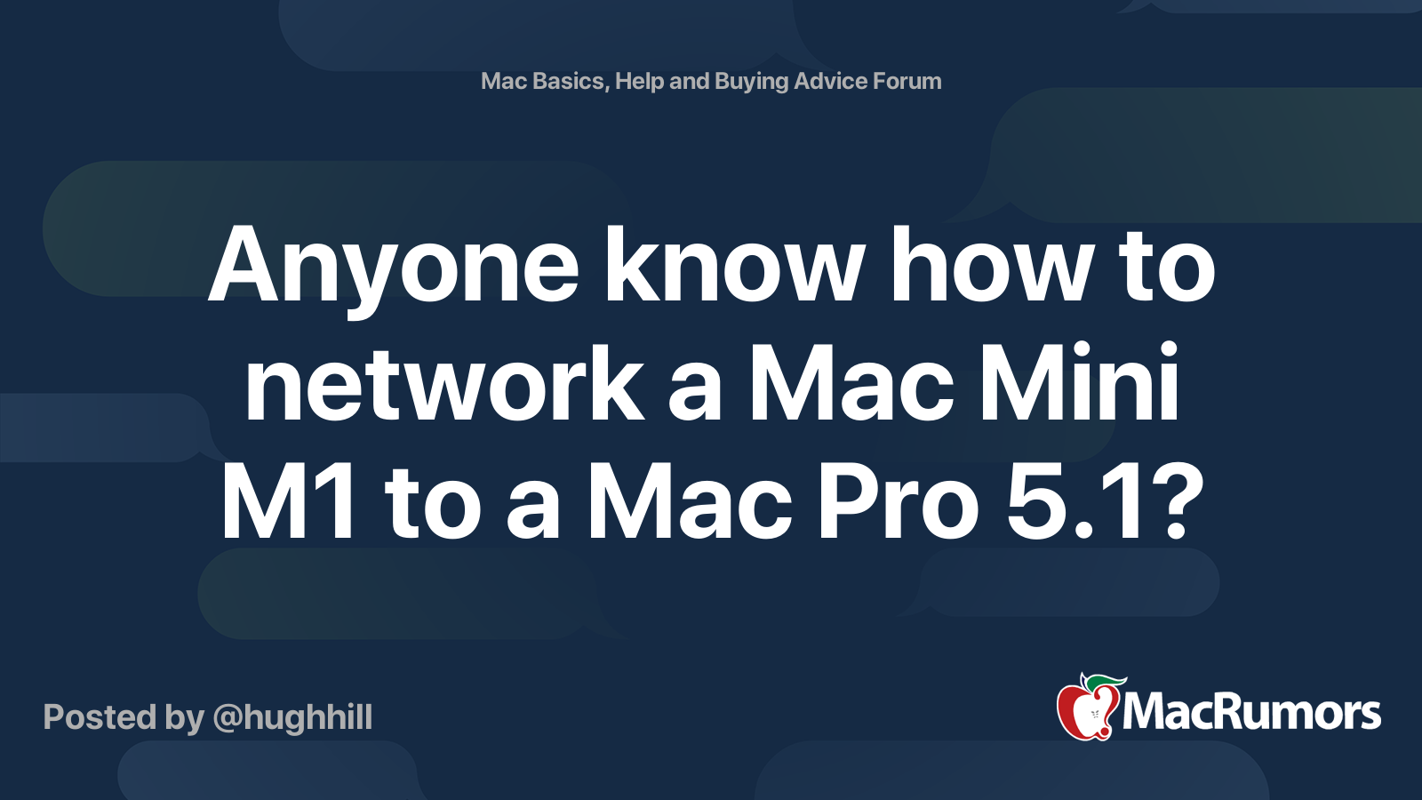 Anyone know how to network a Mac Mini M1 to a Mac Pro 5.1? | MacRumors Forums