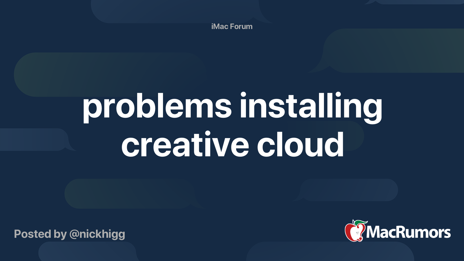 problems installing creative cloud | MacRumors Forums