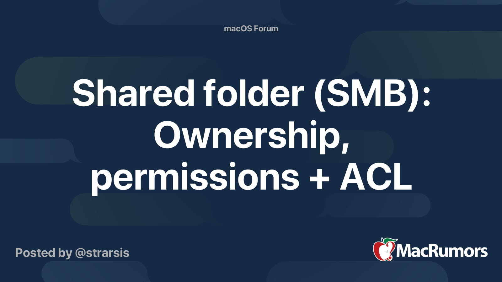 Shared folder (SMB): Ownership, permissions + ACL | MacRumors Forums