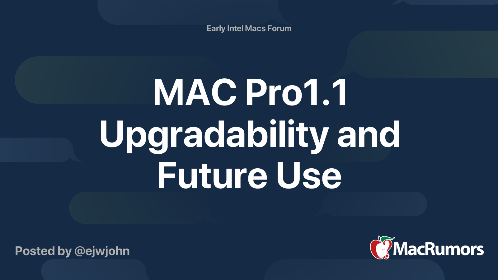 MAC Pro1.1 Upgradability and Future Use | MacRumors Forums