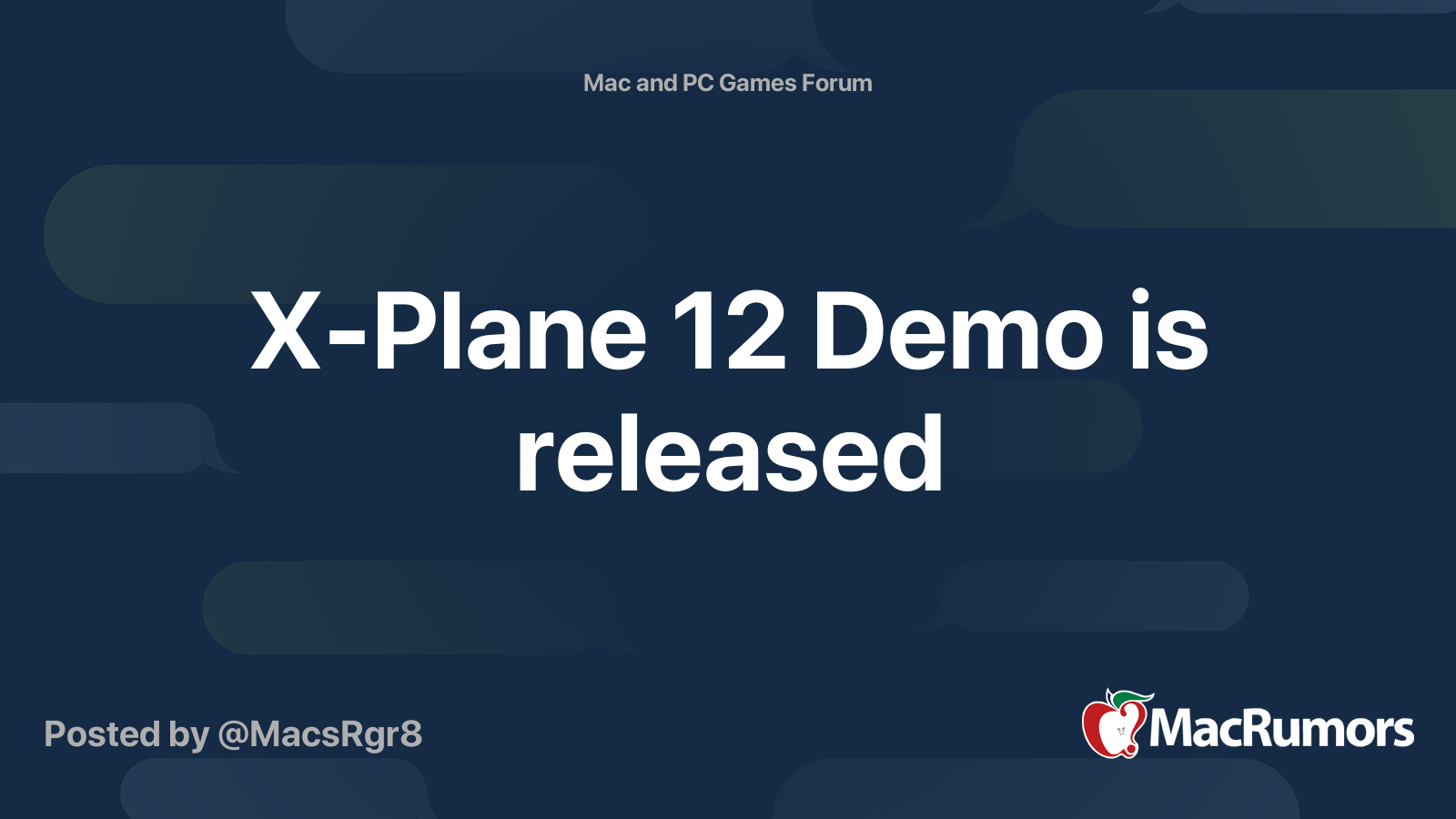 X-Plane 12 Demo is released | MacRumors Forums