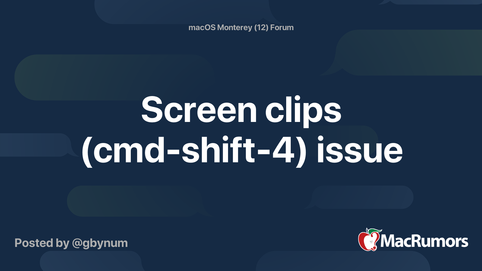 Screen clips (cmd-shift-4) issue | MacRumors Forums