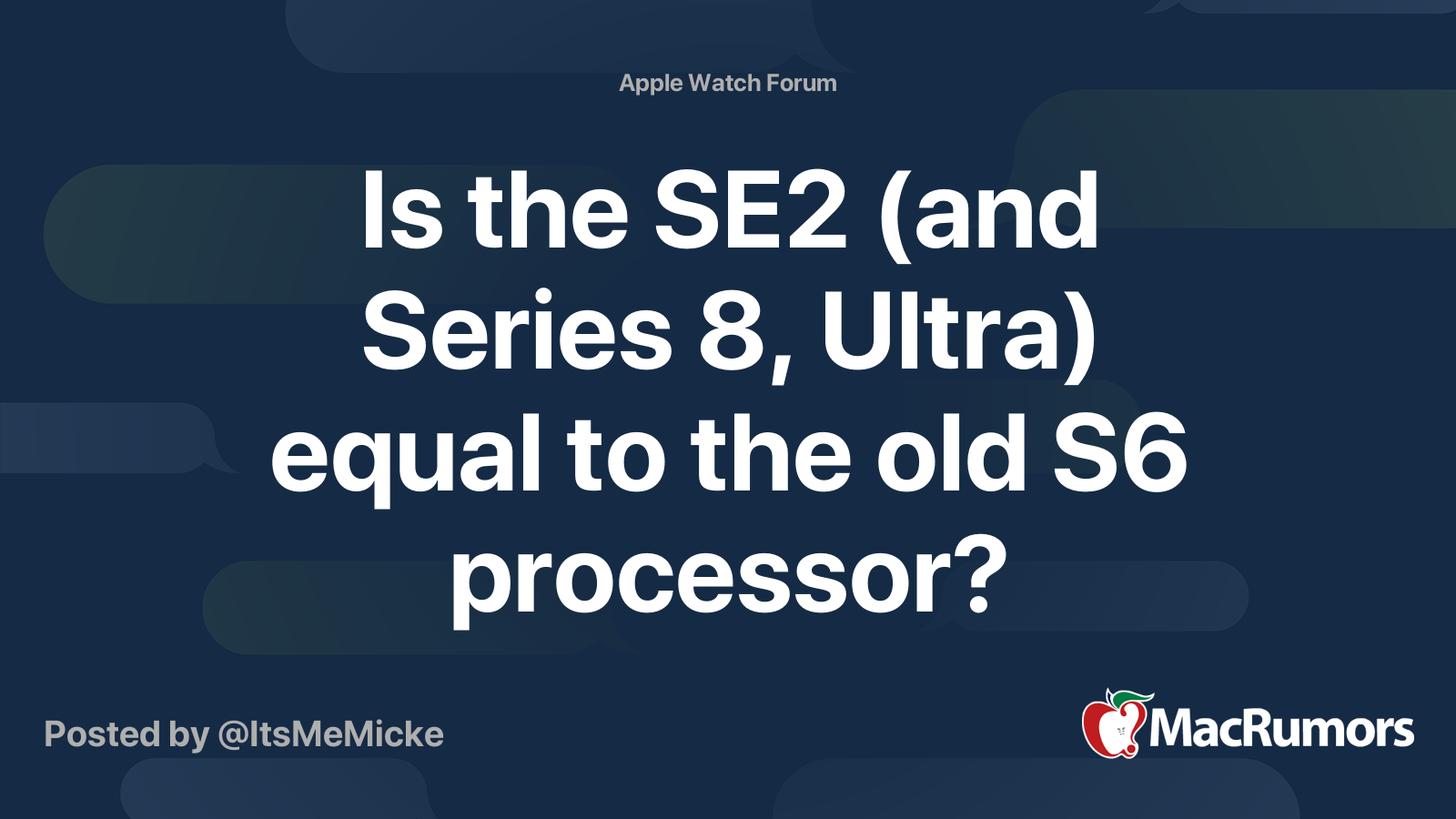 Is the SE2 (and Series 8, Ultra) equal to the old S6 processor ...
