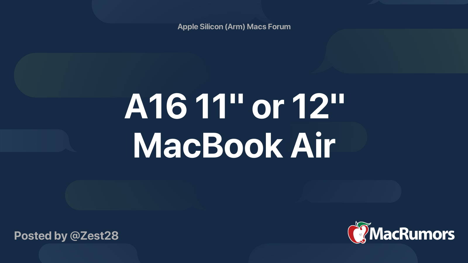 A16 11" or 12" MacBook Air | MacRumors Forums