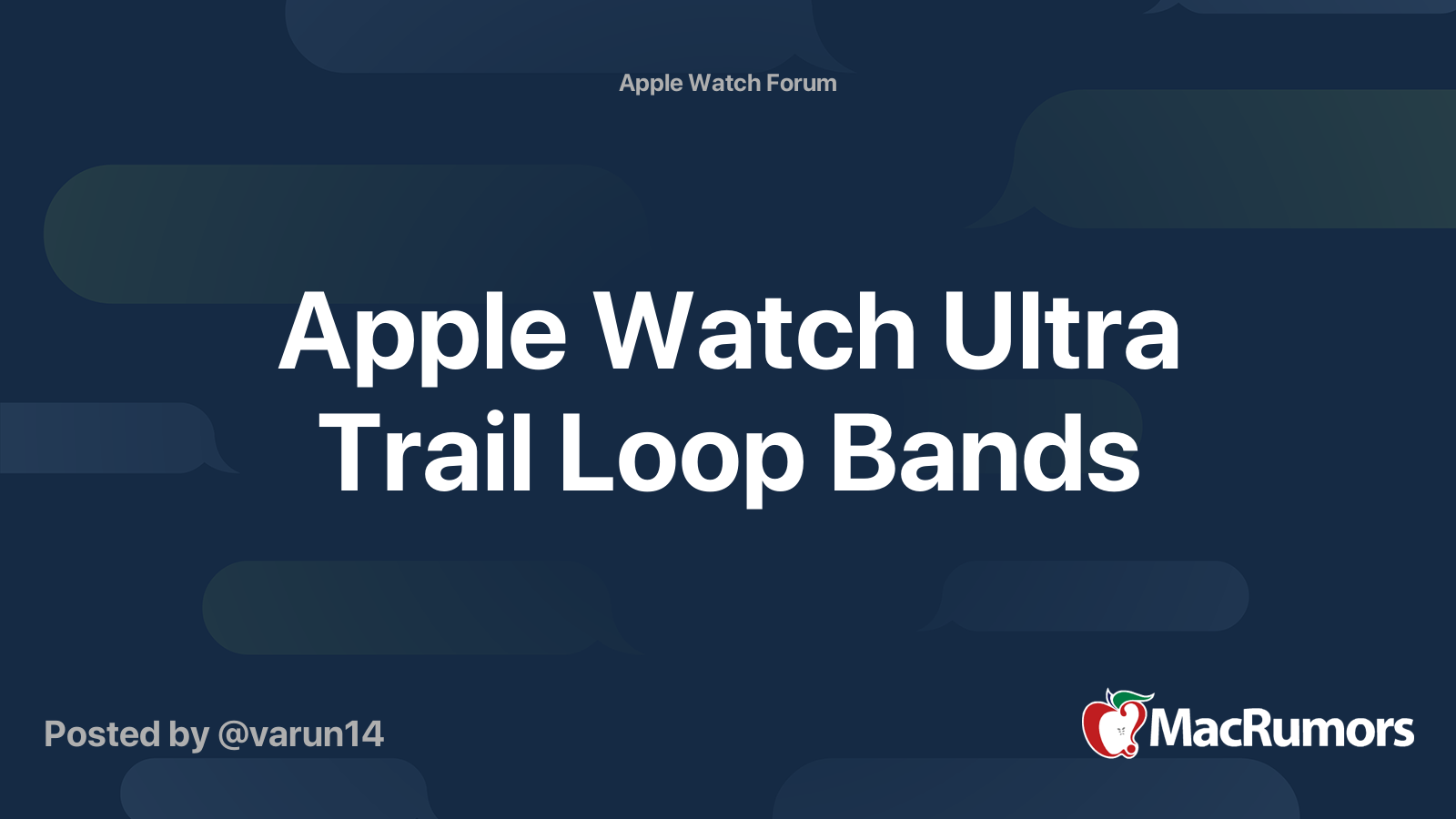 Apple Watch Ultra Trail Loop Bands | MacRumors Forums