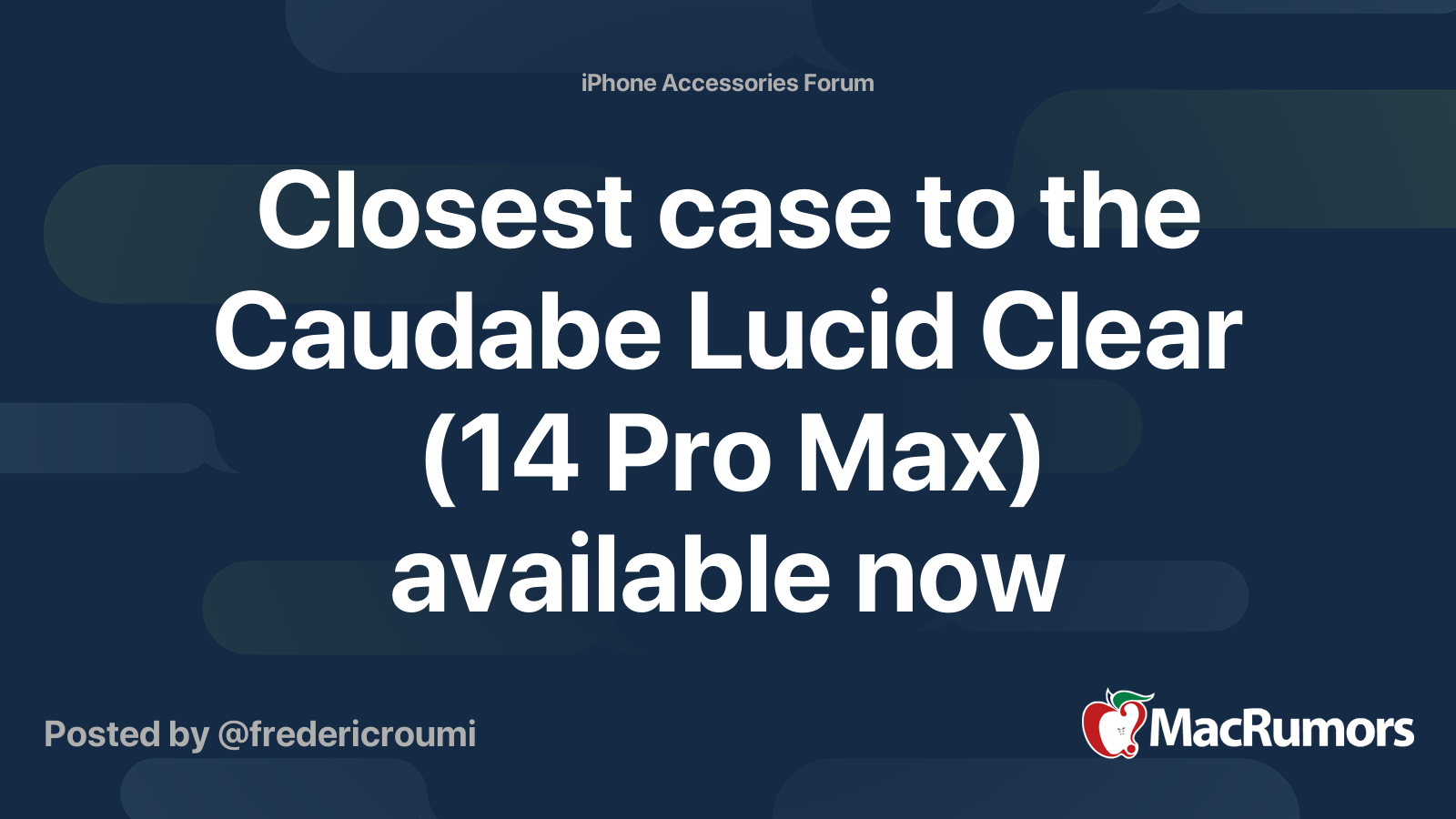Closest case to the Caudabe Lucid Clear (14 Pro Max) available now ...