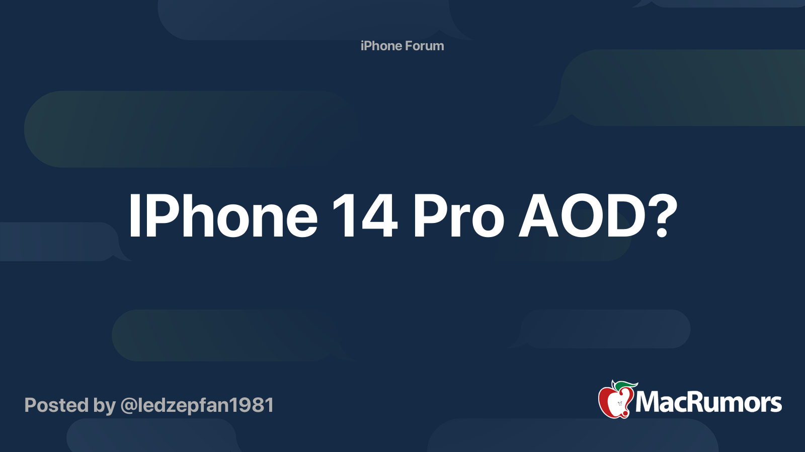 IPhone 14 Pro AOD? | MacRumors Forums