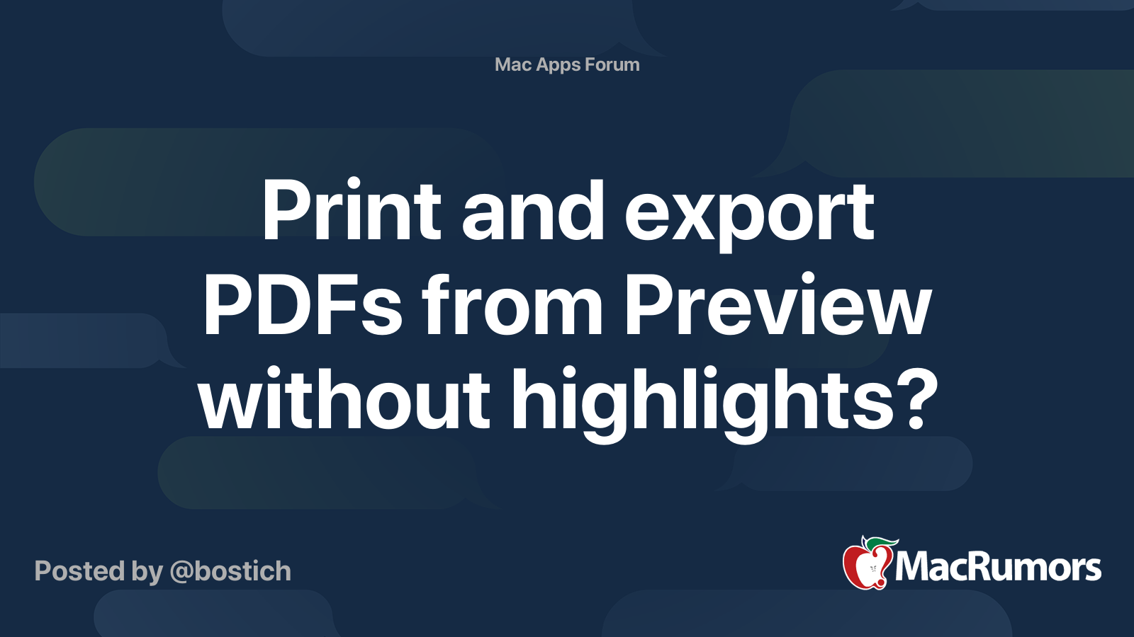 Print and export PDFs from Preview without highlights? | MacRumors Forums
