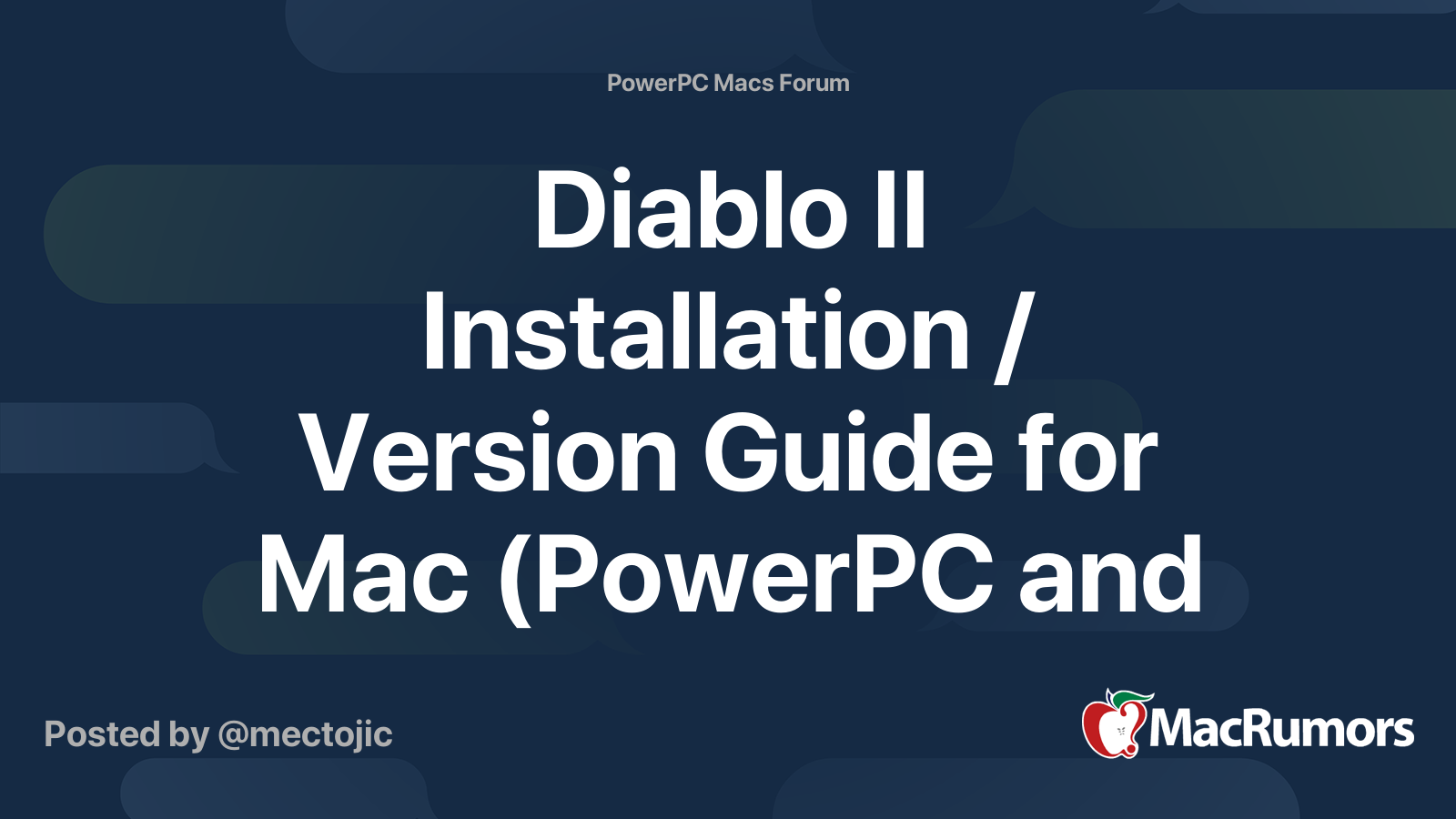 Diablo II Installation / Version Guide for Mac (PowerPC and Intel) | MacRumors Forums