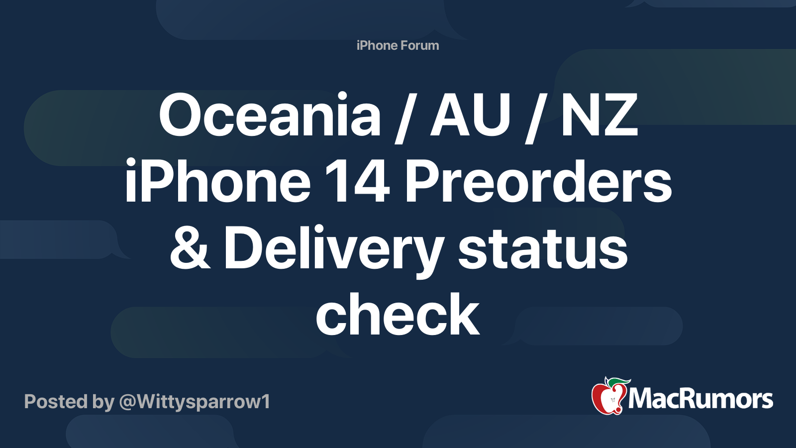 Oceania / AU / NZ iPhone 14 Preorders & Delivery status check ...