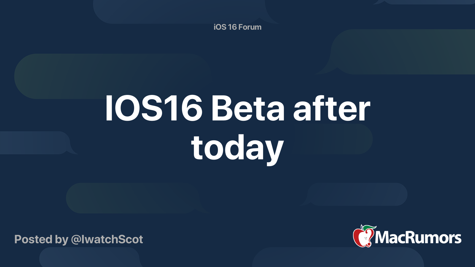 IOS16 Beta after today | MacRumors Forums