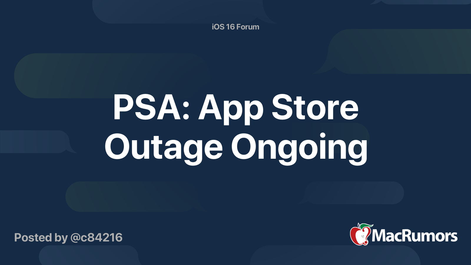 PSA: App Store Outage Ongoing | MacRumors Forums